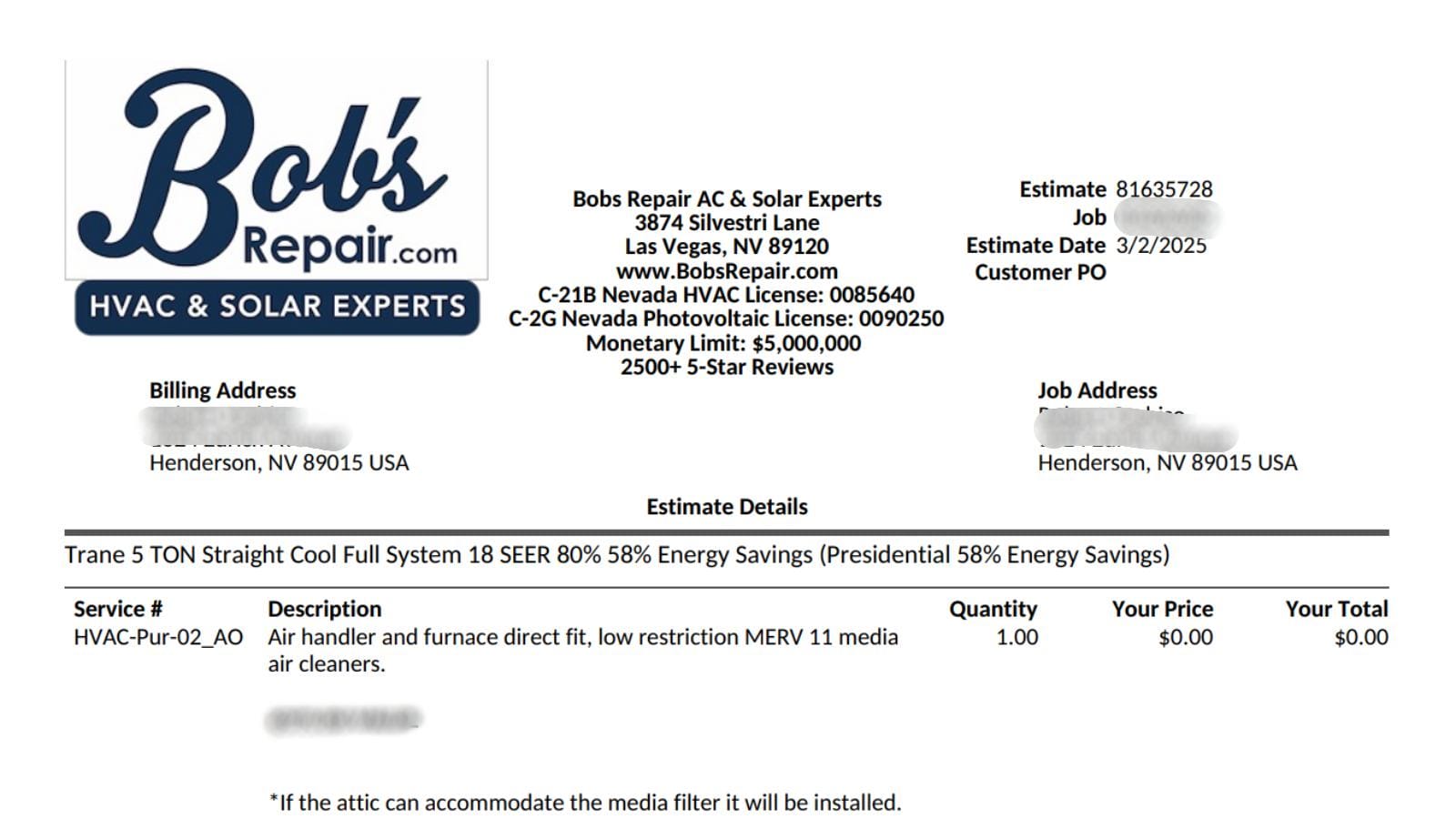 Read HVAC Estimates & Avoid Hidden Fees